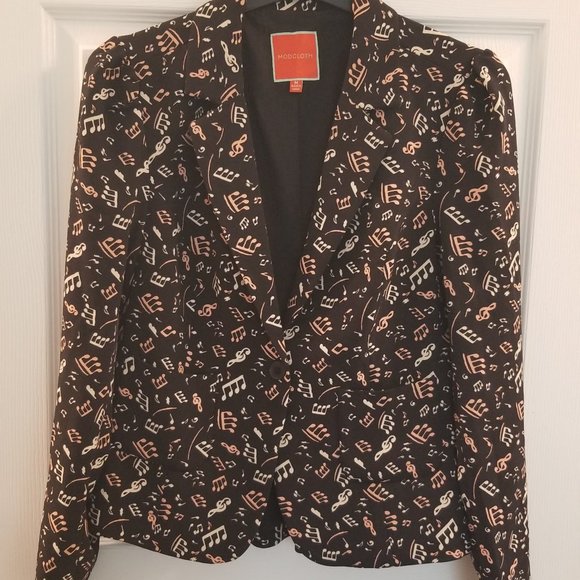 Modcloth | Jackets & Coats | Modcloth Music Note Design Womens Blazer ...